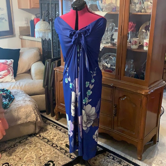 malihini hawaii | Dresses | Malihini Hawaii Rich Blue Strapless ...